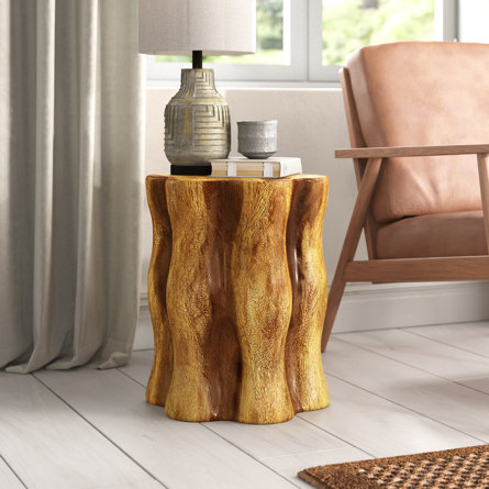 Millwood Pines Solid Wood Tree Stump End Table - Wayfair Canada